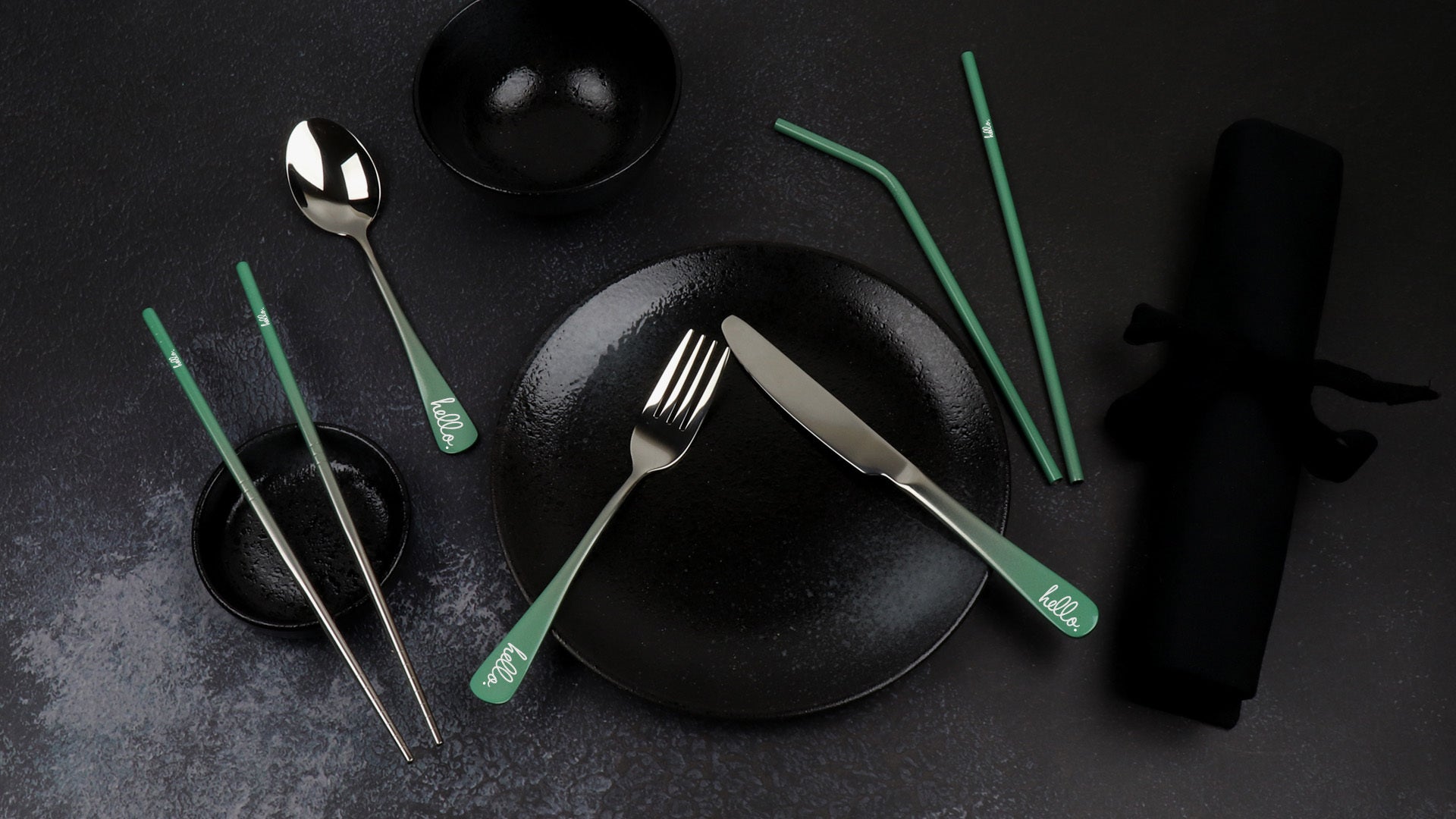 Laser Engraved Reusable Utensils with Case - Forked Again