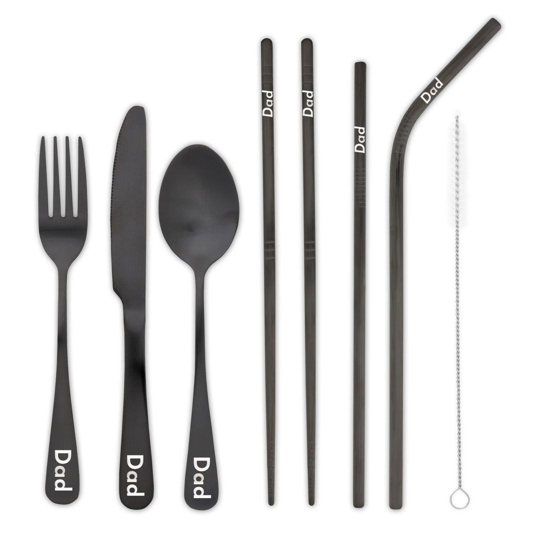 9-Piece Travel Flatware Set (Satin Black) – Forked Again