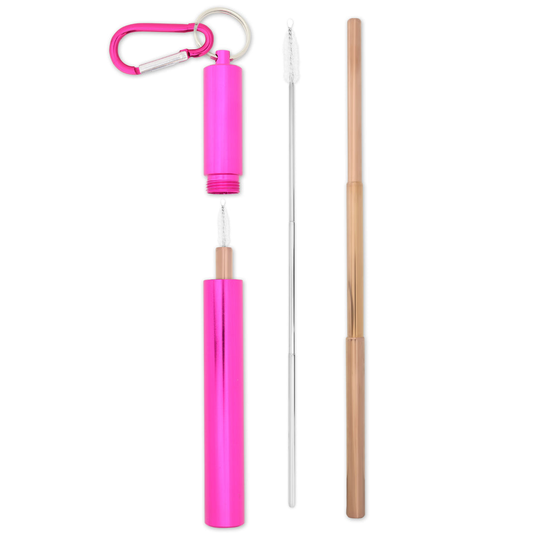Telescopic Straw (Pink) – Forked Again